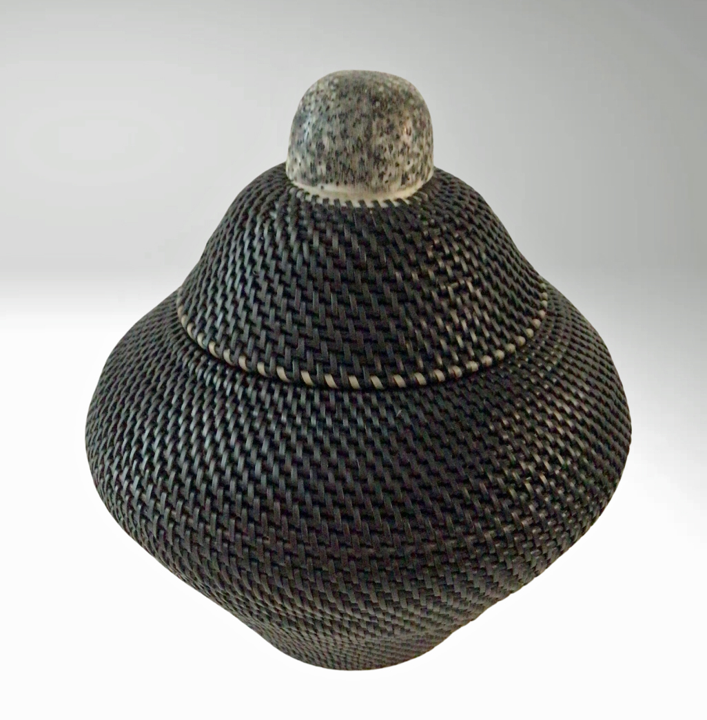 Large Baleen Basket by Carl Hank with Spotted Seal Head Finial: Arctic ...