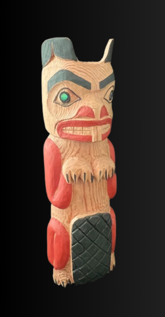 House Post Model with Beaver Design: Arctic Spirit Gallery - Native Art ...